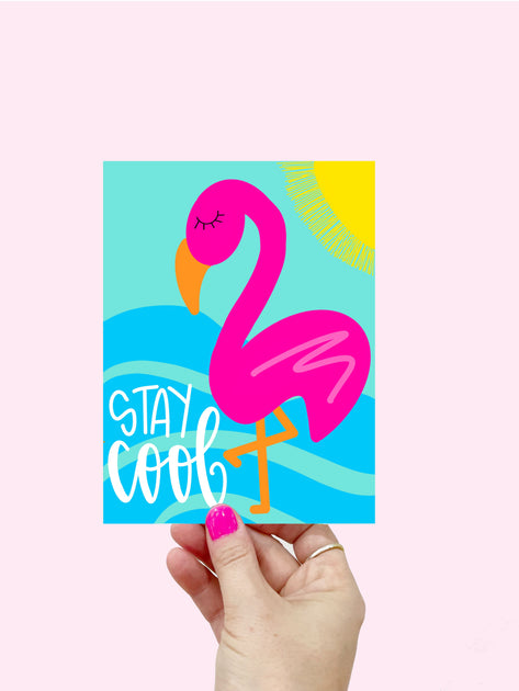 Art Print - Flamingo Fun – All She Wrote Notes